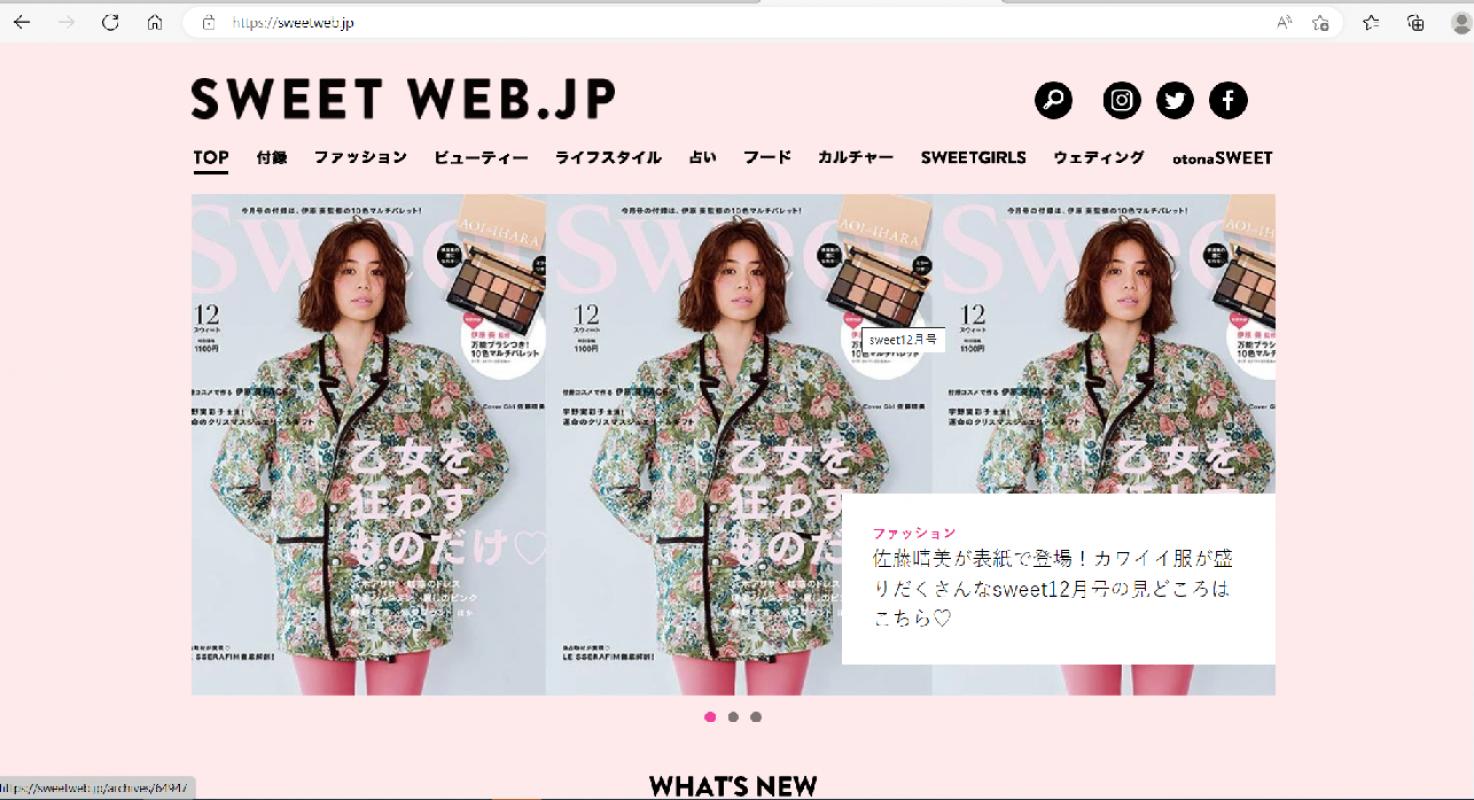sweet公式WEBサイト『SWEETWEB.JP』媒体資料の媒体資料 | 広告掲載「メディアレーダー」